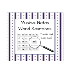 Bass Clef Musical Note Word Searches – Teaching With Ease