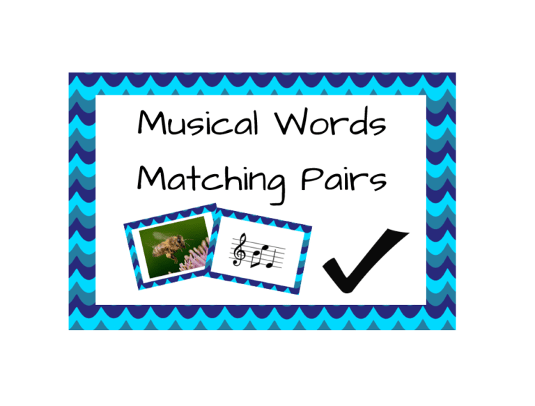Musical Words Matching Pairs – Teaching With Ease